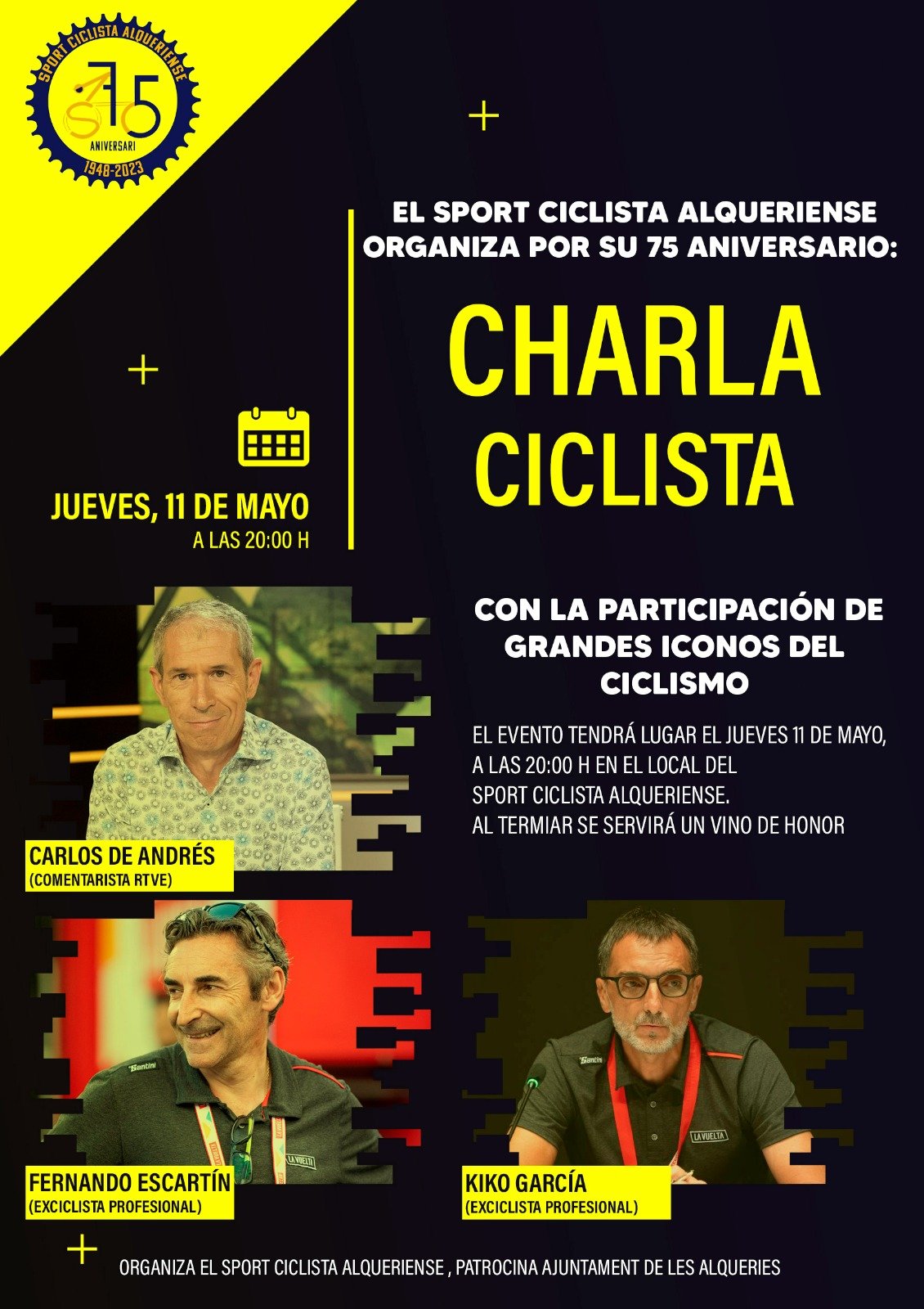 Charla ciclista de la SC Alqueriense con Carlos de Andrés, Fernando ...