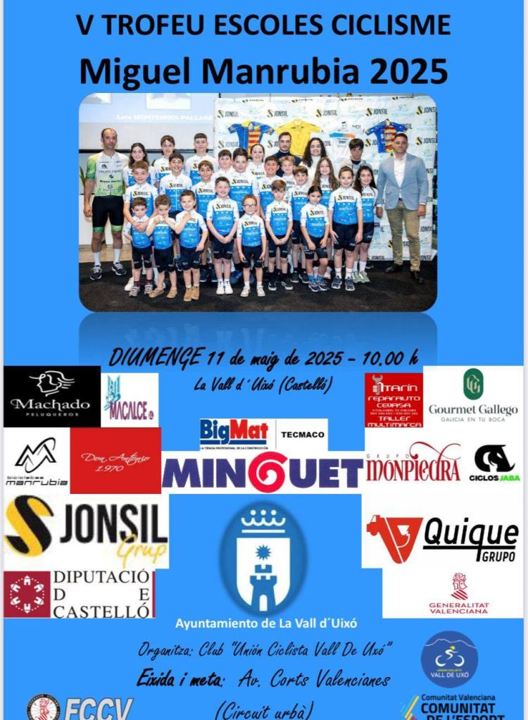 El V Trofeu Miguel Manrubia 2025 reúne el domingo el Vall d’Uixó a las ...